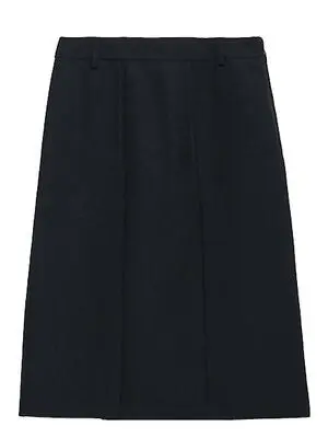 Prada Hopsack Wool Midi Skirt - Blue