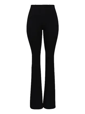 House Of Cb Fitted Flared-leg Stretch-woven Trousers - Black