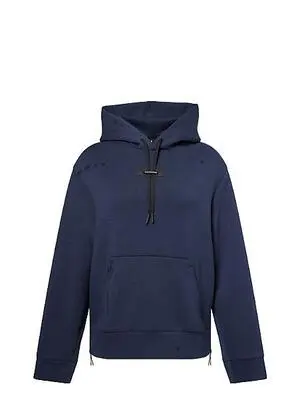 On Focus Tech Relaxed-fit Stretch-cotton Blend Hoodie - Navy