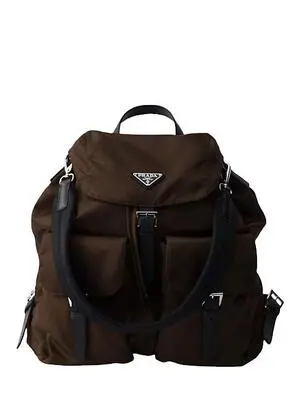 Prada Re-Nylon Woven Backpack Brown