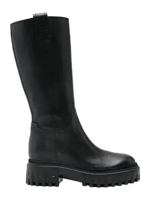Hogan Leather Mid-calf Boots - Black