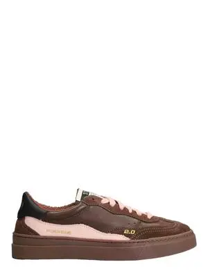 STKN Suede Leather-panel Sneakers - Brown