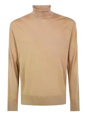 LANEUS Roll-neck Merino Jumper - Neutrals