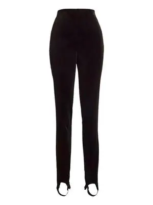 Ralph Lauren High-waisted Velvet Trousers - Black