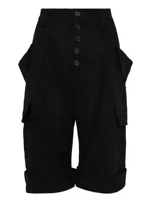 Yohji Yamamoto Button-fastening Cargo Shorts - Black