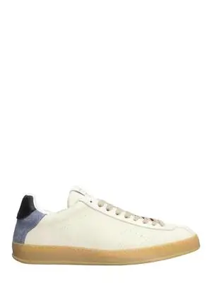 STKN Suede-panel Leather Sneakers - White