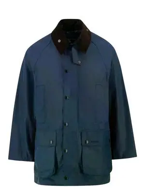 Barbour Cotton Jacket With Corduroy Collar - Blue