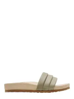 BLOC B. Tanya Padded Leather Slides - Green