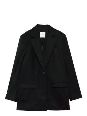 ST. AGNI Pinstriped Blazer With Split Detail - Black