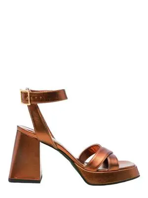 GIANPAOLO VIOZZI 95mm Crossover Ankle-strap Sandals - Brown