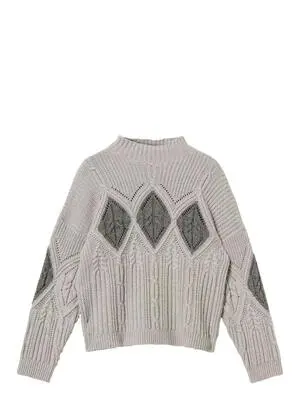 TWINSET Cable-knit Intarsia Jumper - Grey
