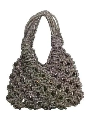 HIBOURAMA Knotted Embellished Tote