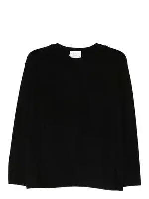 BEYOU Side-split Cashmere Sweater - Black