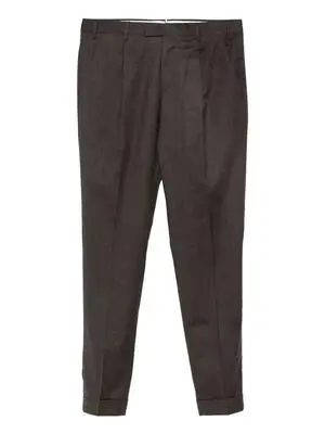 PT TORINO Virgin Wool Blend Straight-leg Trousers - Brown