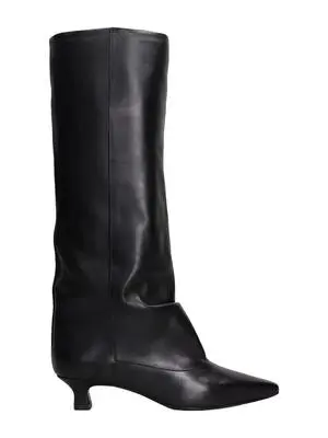THE SELLER Calf-length Leather Boots - Black