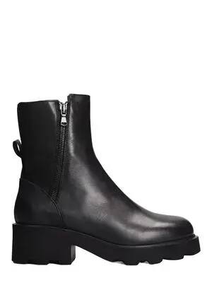 JULIE DEE Zipped Ankle Boots - Black