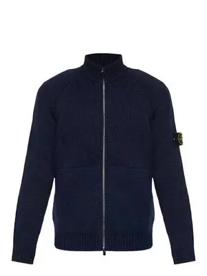 Stone Island Zip-front Wool Sweater - Blue