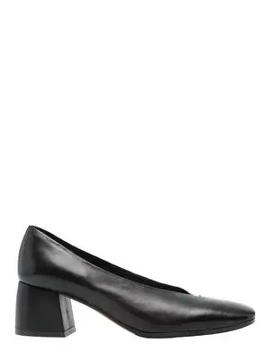 LORENA PAGGI Block-heel Square-toe Pumps - Black