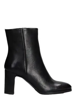 JULIE DEE Block-heel Zipped Ankle Boots - Black