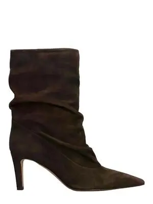 THE SELLER Suede Pointed-Toe Stiletto Boots