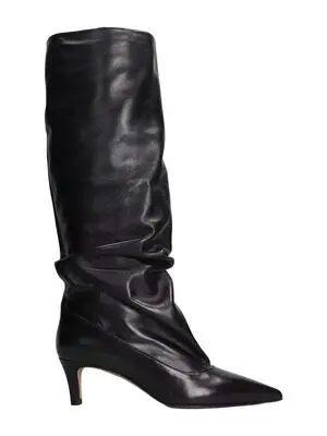 THE SELLER Pointed-toe Leather Boots - Black