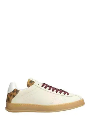 STKN Leopard Panel Leather Sneakers - Neutrals