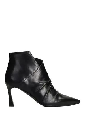 THE SELLER 80mm Ruched Pointed-toe Ankle Boots - Black