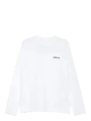 Moncler Logo-embroidered Long-sleeve T-shirt - White