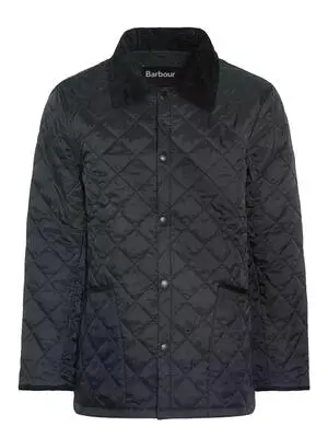 Barbour Diamond-quilted Corduroy-collar Jacket - Black