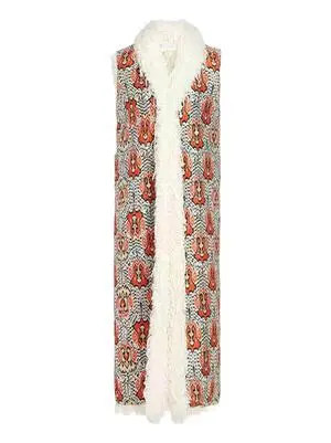 Giambattista Valli Ikat Jacquard Sleeveless Coat - Grey