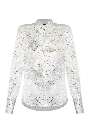 Dsquared2 Polka-dot Pussy-bow Blouse - White