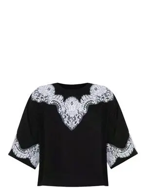 Dolce & Gabbana Lace-appliqué T-shirt - Blue