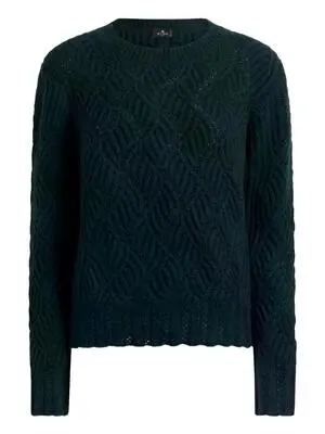 Etro Perforated Pattern Cashmere Sweater - Green