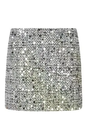 ERMANNO FIRENZE Sequin-Embellished Tweed Mini Skirt