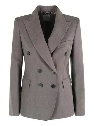 KILTIE Herringbone Double-breasted Jacket - Grey