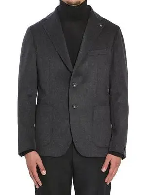 Tagliatore Single-breasted Cashmere Jacket - Grey