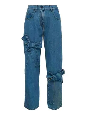 MSGM Knot-detail Jeans - Blue