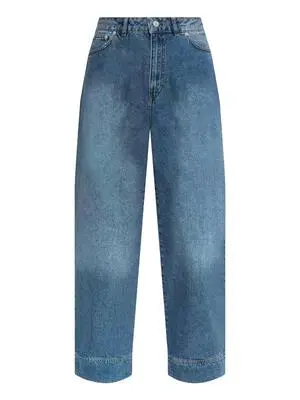 Officine Générale Naoko Wide-leg Cuffed Jeans - Blue