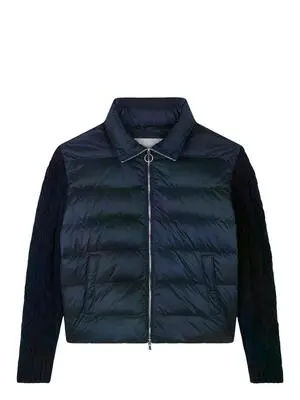 Paul & Shark Shiny Hybrid Down Cable-knit Jacket - Blue