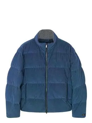 Paul & Shark Corduroy Quilted Down Jacket - Blue