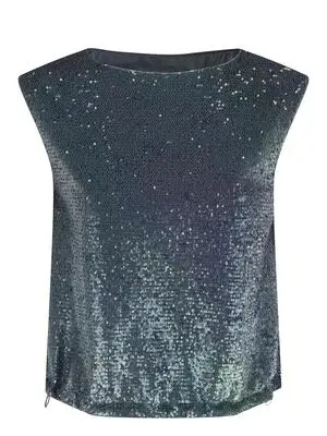 Herno Sequin-embellished Sleeveless Top - Blue