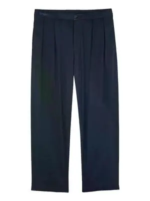 Paul & Shark Pleated Straight-leg Trousers - Blue