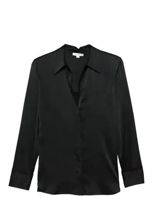 Vince Satin Button-down Shirt - Black