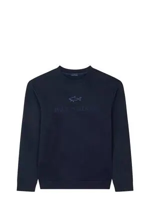 Paul & Shark Logo-embroidered Cotton Sweatshirt - Blue