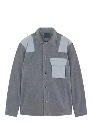 Paul & Shark Panelled Fleece Shirt - Grey