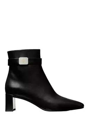 Tory Burch 55mm Leather Buckle-strap Ankle Boots - Black