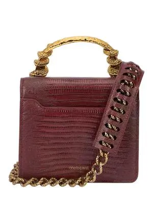 Roberto Cavalli Top-handle Shoulder Bag With Snake Embellishments - Red