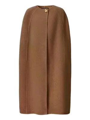Fabiana Filippi Button-fastening Cape Coat - Brown