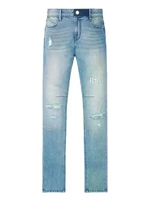 RtA Bryant Distressed Bootcut Jeans - Blue