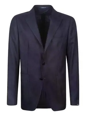 Tagliatore Single-breasted Wool Blazer - Blue